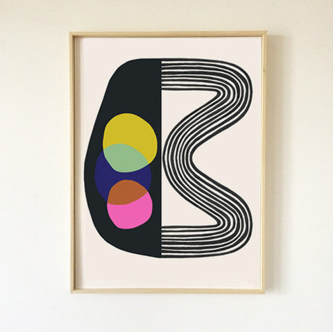 Modular in Yellow Abstract Geometric Art Print